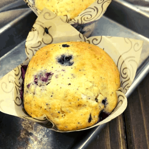 Air Fryer, Blackberry Lemon Poppy Seed Muffins - Fork To Spoon