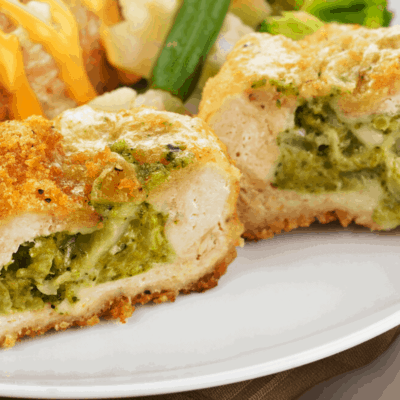 Broccoli Cheese Stuffed Chicken (Barber Chicken) - Fork To Spoon