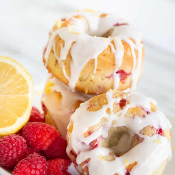 Air Fryer Raspberry Lemon Donuts - Fork To Spoon