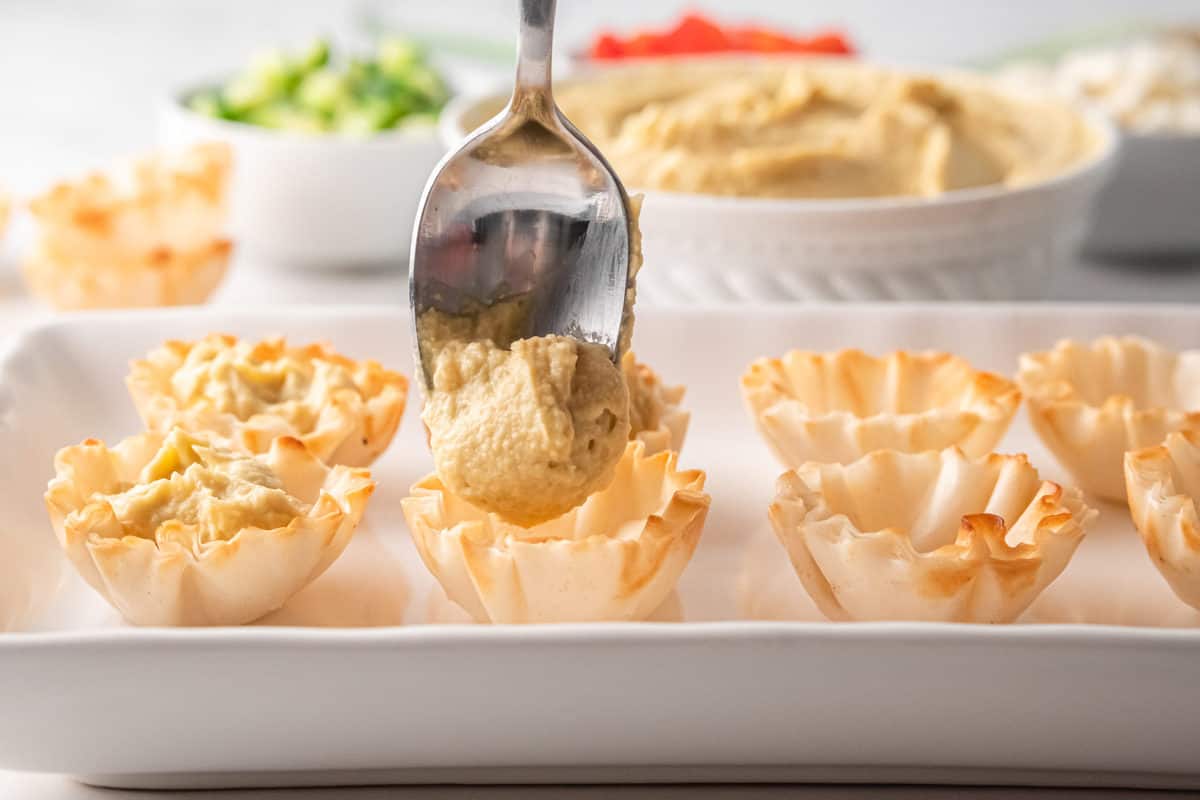 Air Fryer Hummus Phyllo Cups - Fork To Spoon