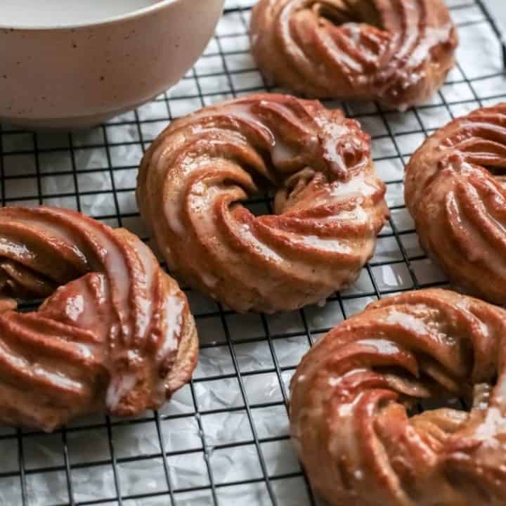 Air Fryer French Apple Pie Crullers - Fork To Spoon