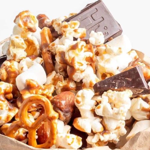 Air Fryer Caramel Chocolate Popcorn - Fork To Spoon