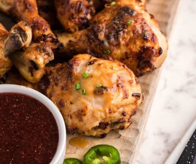 Air Fryer Peanut Butter Chicken Legs with Spicy Jelly Aioli - Fork To Spoon