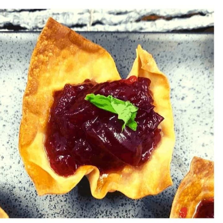 Air Fryer Cranberry Brie Canapes - Fork To Spoon