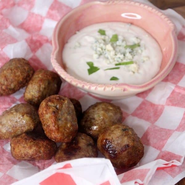 Air Fryer Blue Cheese Meatballs - Fork To Spoon