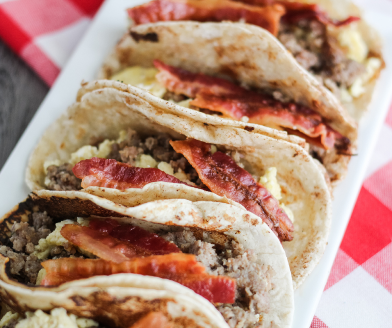 Air Fryer French Toast Breakfast Tacos - Fork To Spoon