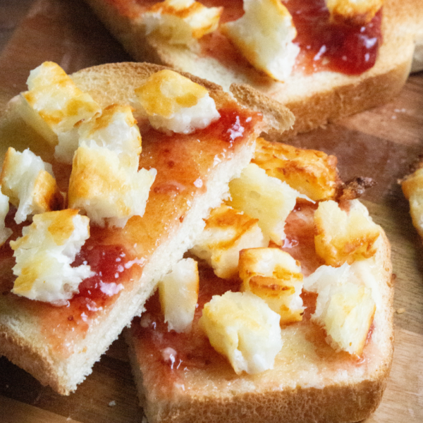 Air Fryer Halloumi Cheese Toast - Fork To Spoon