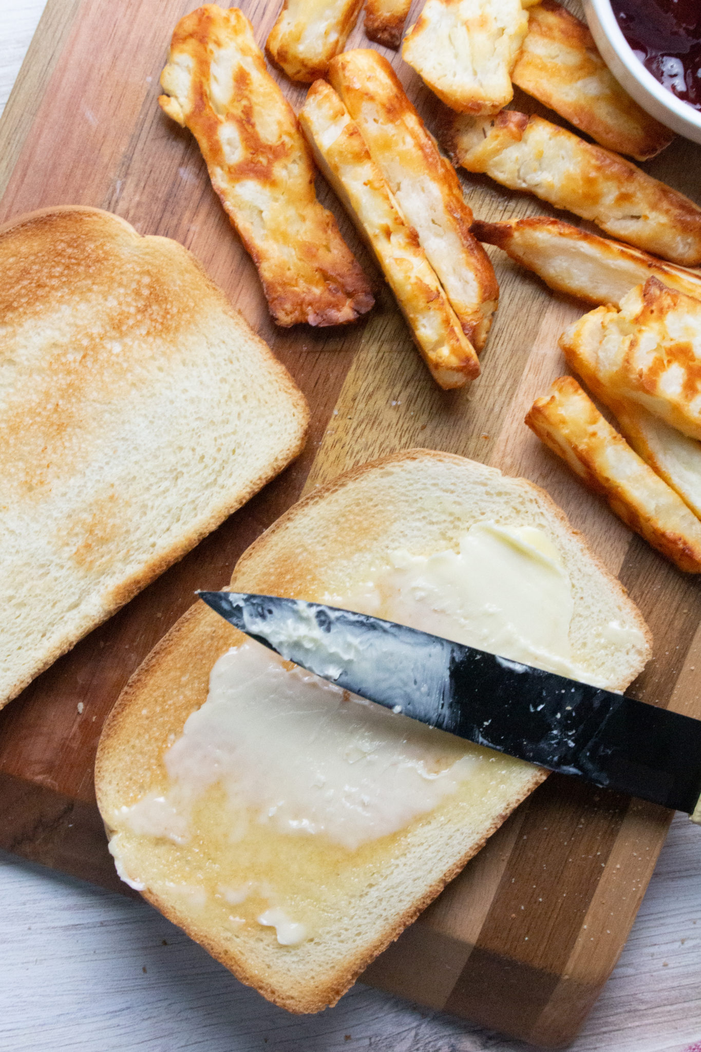 Air Fryer Halloumi Cheese Toast - Fork To Spoon