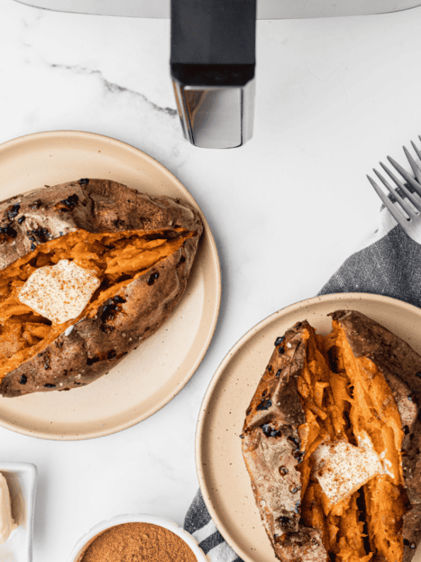 Ninja Foodi Baked Sweet Potato - Fork To Spoon
