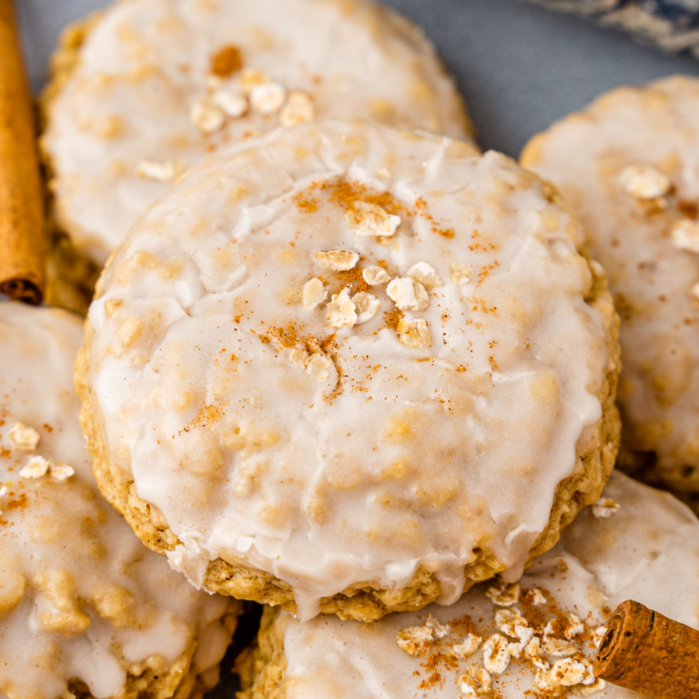Air Fryer Copycat Crumbl Iced Oatmeal Cookies - Fork To Spoon