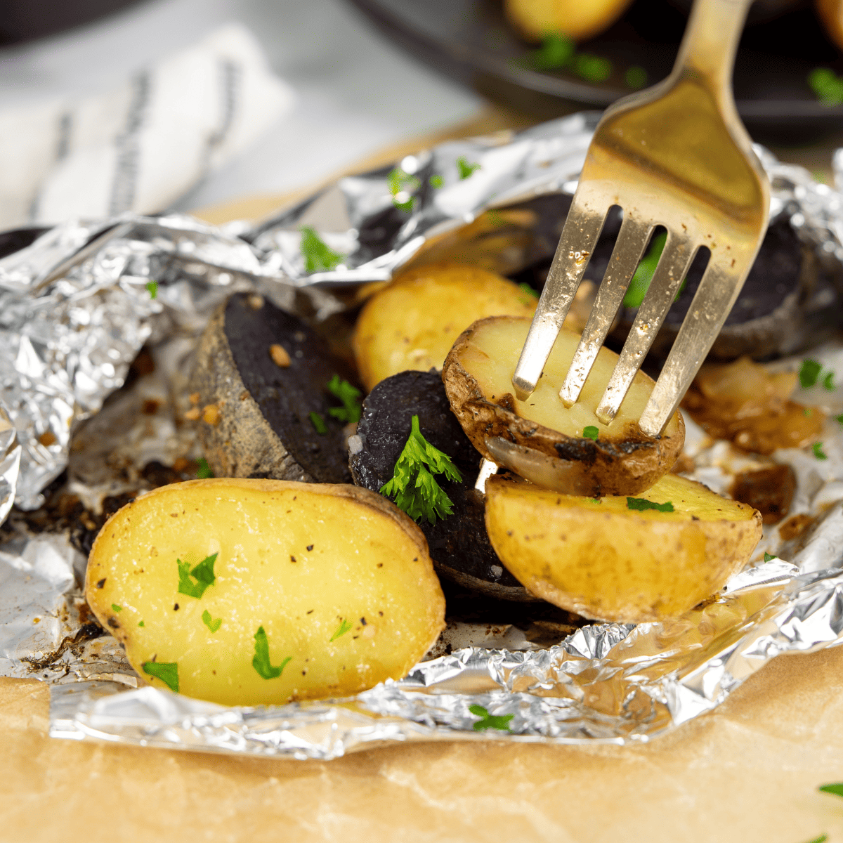Air Fryer Campfire Roasted Potatoes - Fork To Spoon