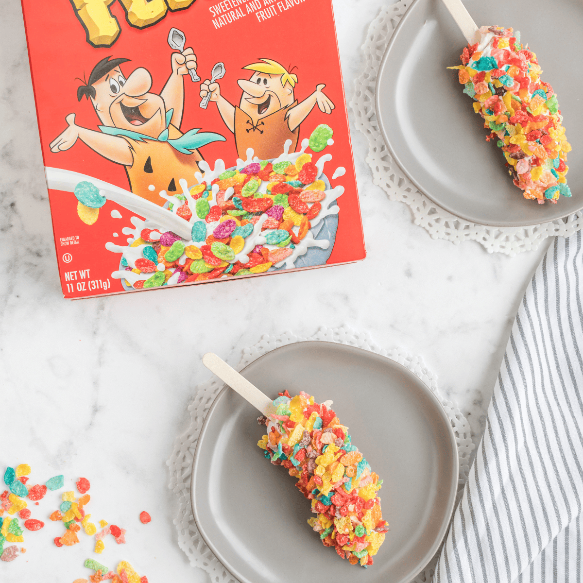 Easy Fruity Pebbles Banana Pops - Fork To Spoon