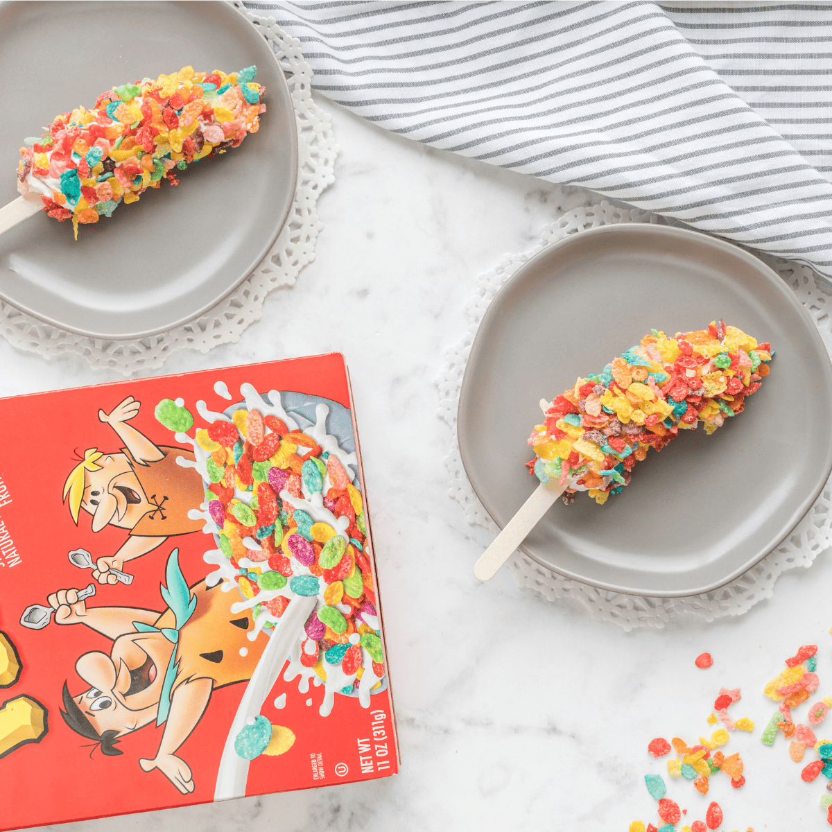 Easy Fruity Pebbles Banana Pops - Fork To Spoon