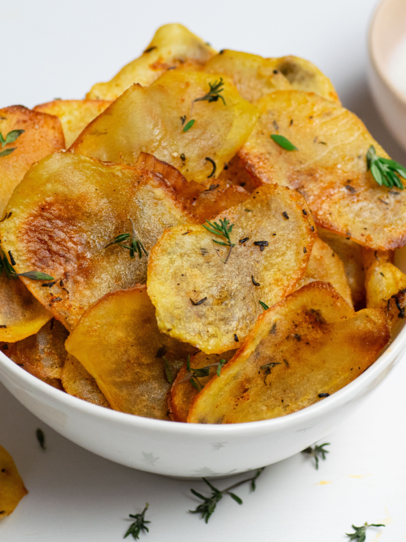 Air Fryer Salt and Vinegar Potato Chips - Fork To Spoon