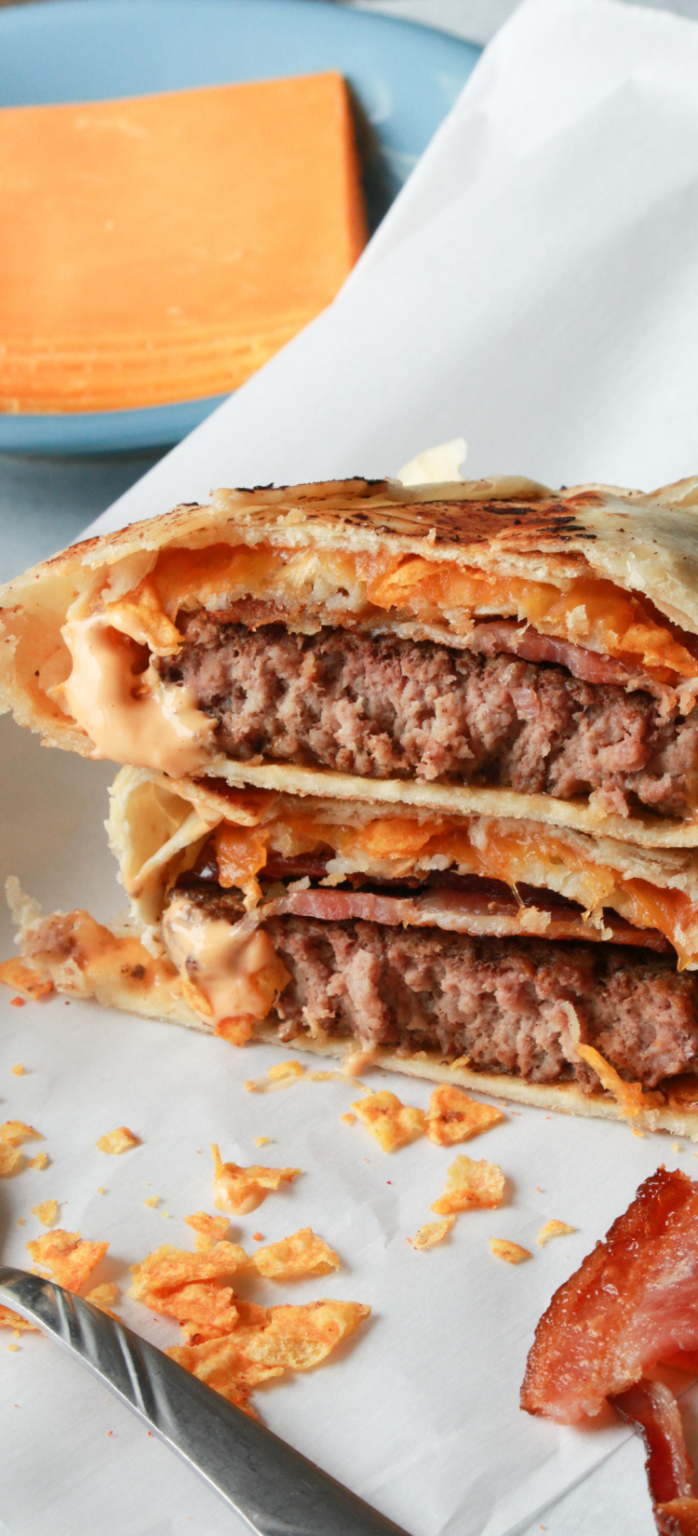 Air Fryer Cheeseburger Crunch Wrap - Fork To Spoon