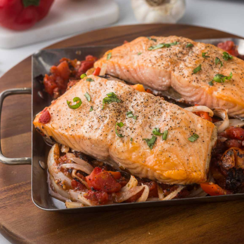 Air Fryer Salmon Cacciatore - Fork To Spoon