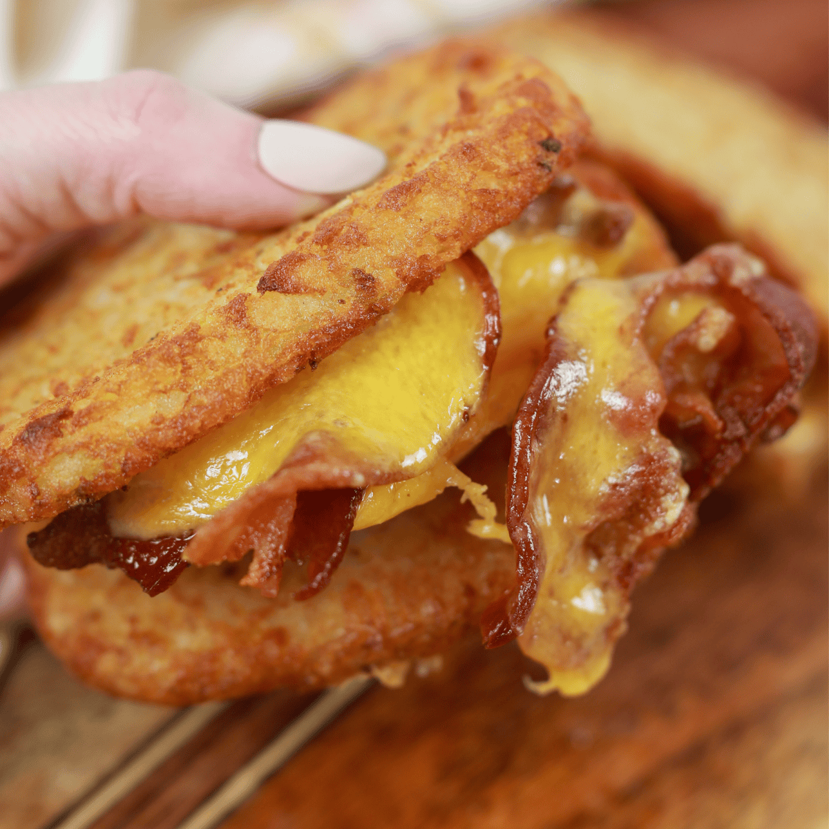 Air Fryer Hash Brown Breakfast Sandwiches - Fork To Spoon