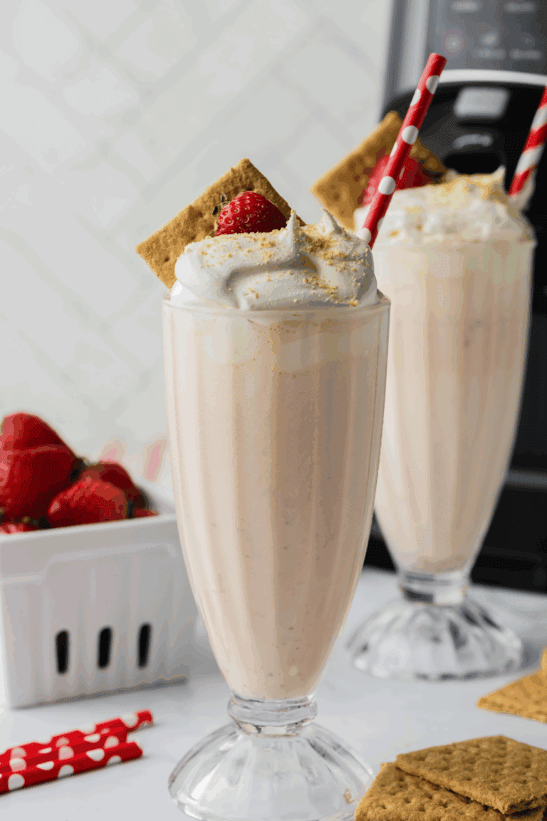 Ninja Creami Copycat Sonic Strawberry Cheesecake Milkshake - Fork To Spoon