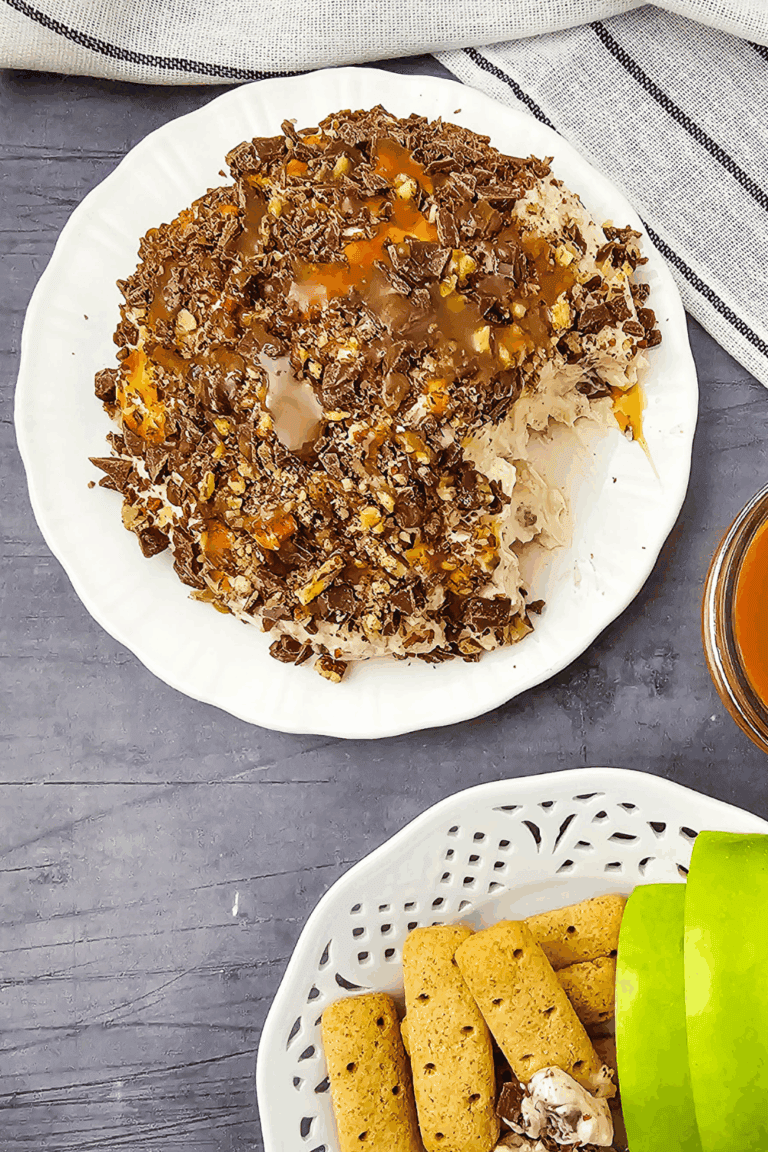 Easy Snickers Cheese Ball Recipe (No-Bake, 10 Min Prep) - Fork To Spoon