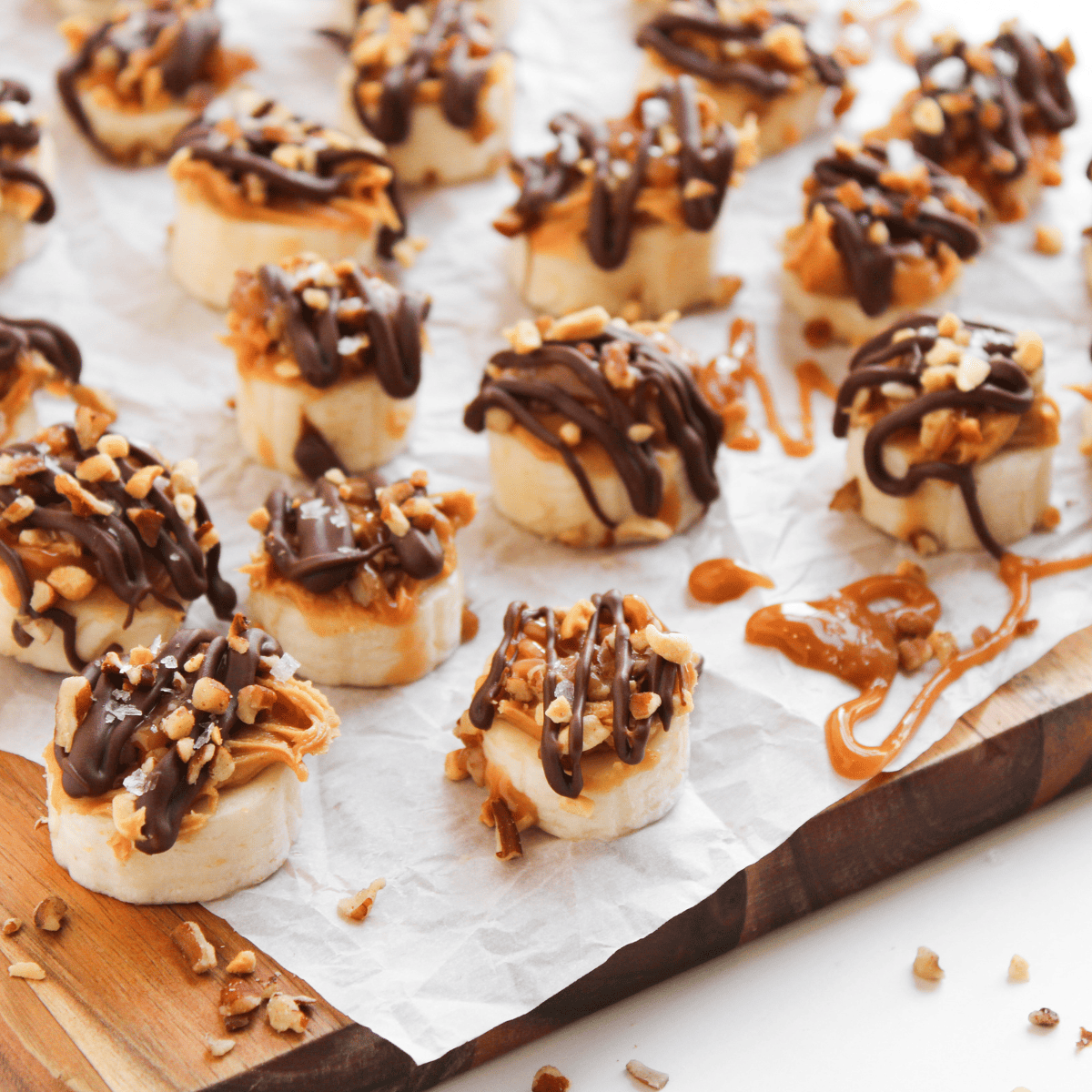 Easy Frozen Banana Snickers Bites - Fork To Spoon