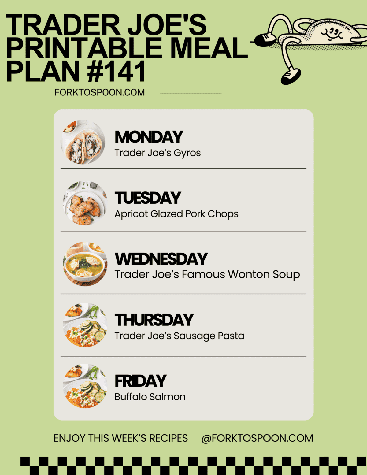 Trader Joe's Printable Meal Plan #141 - Fork To Spoon