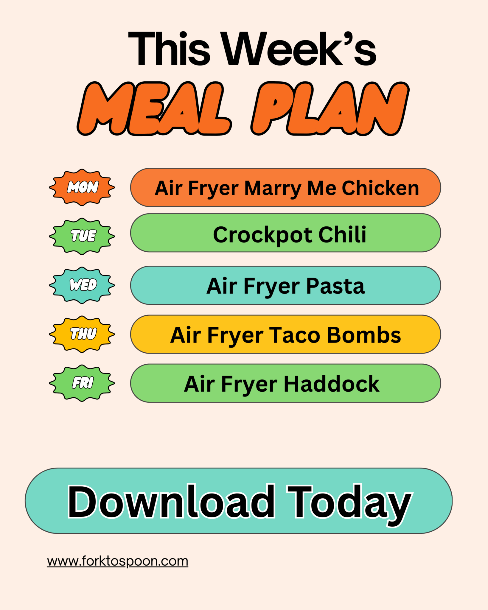 Weekly Meal Plan #65 (Sneak Preview) - Fork To Spoon