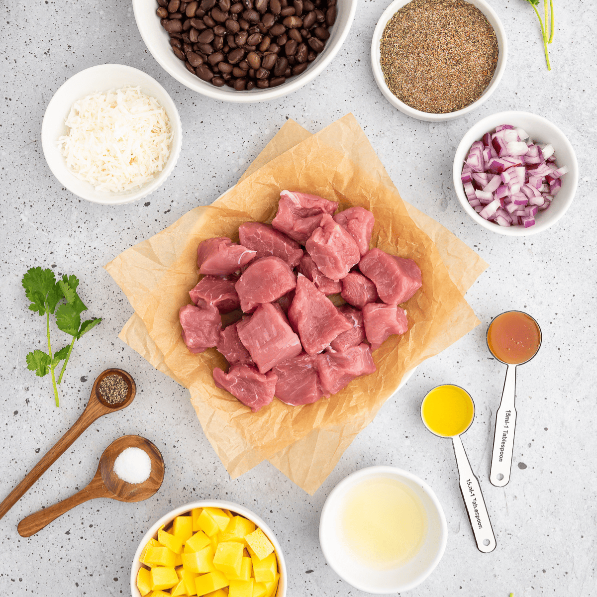 Air Fryer Jerk Pork Skewers with Black Bean Mango Salsa (Ready in 30 ...