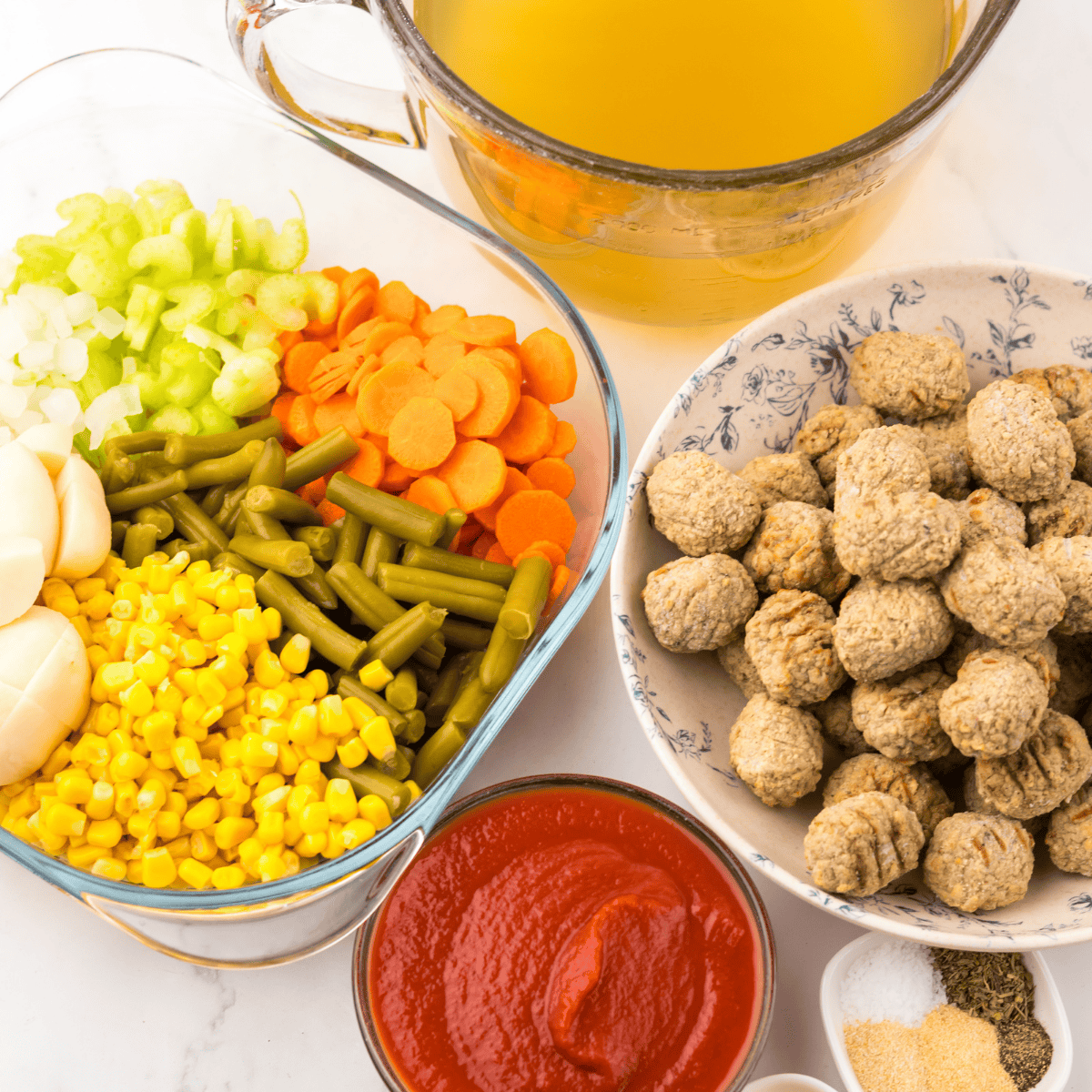 Easy Slow Cooker Meatball Vegetable Soup - Fork To Spoon